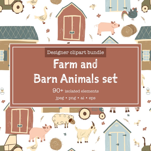 Farm Animal Clipart - Etsy