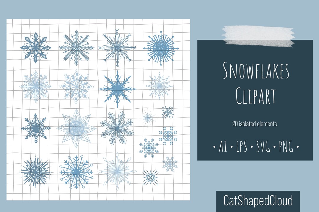 Snowflakes Winter Clipart, Commercial Use - PNG and Vector Ai, Eps, Svg ...