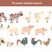 Farm and Barn Animals Set Clipart Bundle 90 Elements - Etsy