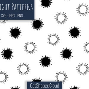 Stars Celestial Seamless Pattern Set, Commercial Use, Hand Drawn ...