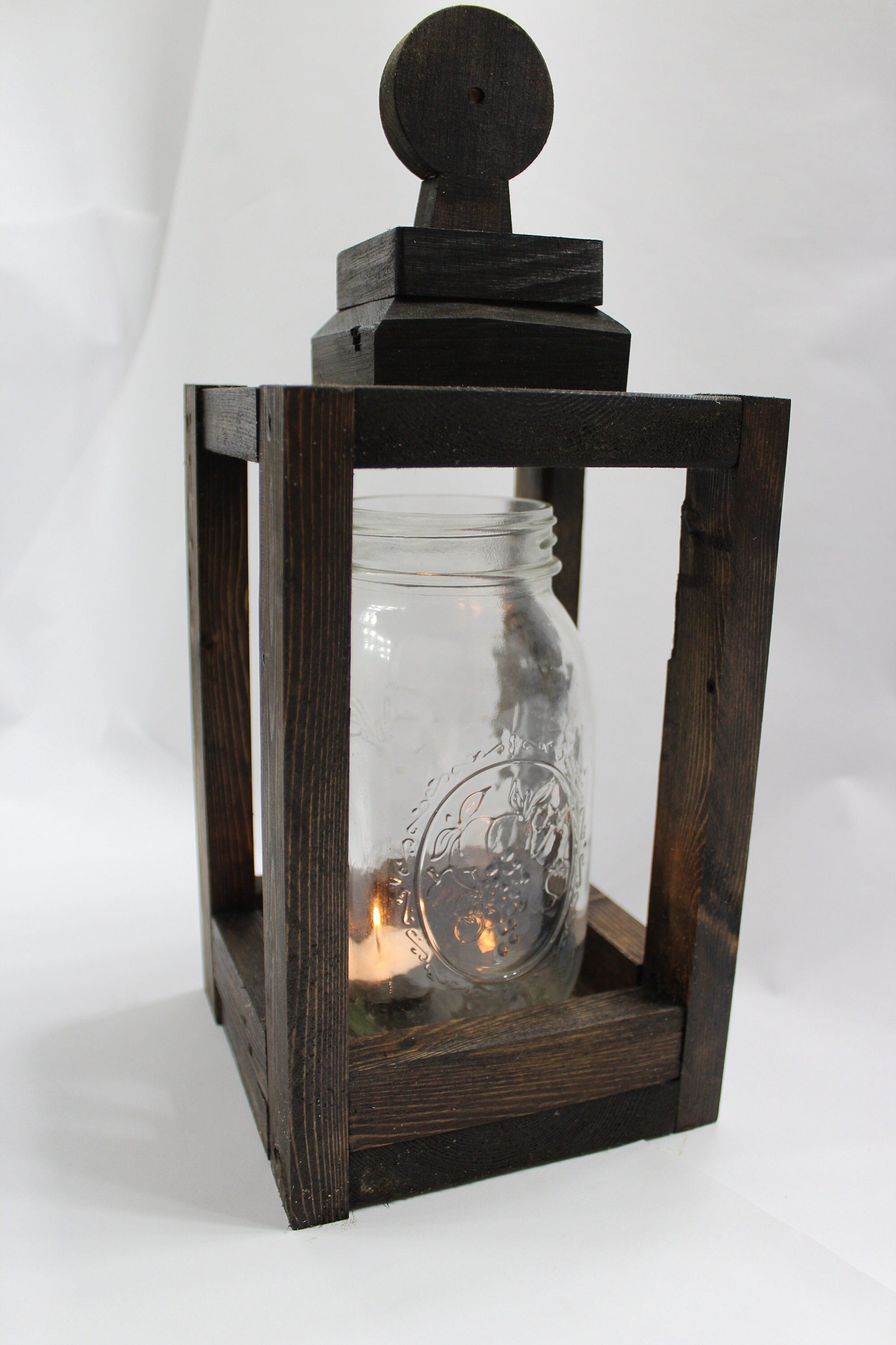 Hand Crafted Table Top Lantern With Mason Jar Chimney With - Etsy