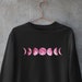 Moon Phases Unisex Sweatshirt Pink Moon Aesthetic Crew Neck - Etsy