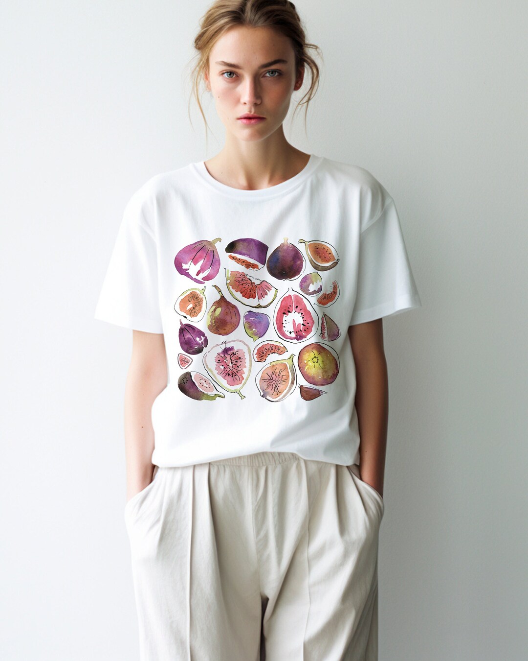 Figs T Shirt Vintage Graphic Fruit Shirt Boho Abstract Botanical Tee ...