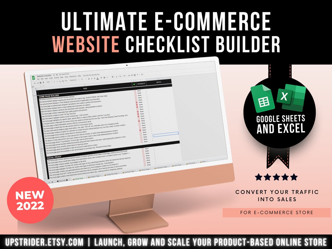 Ultimate E-commerce Shopify Store and Website Checklist - Etsy