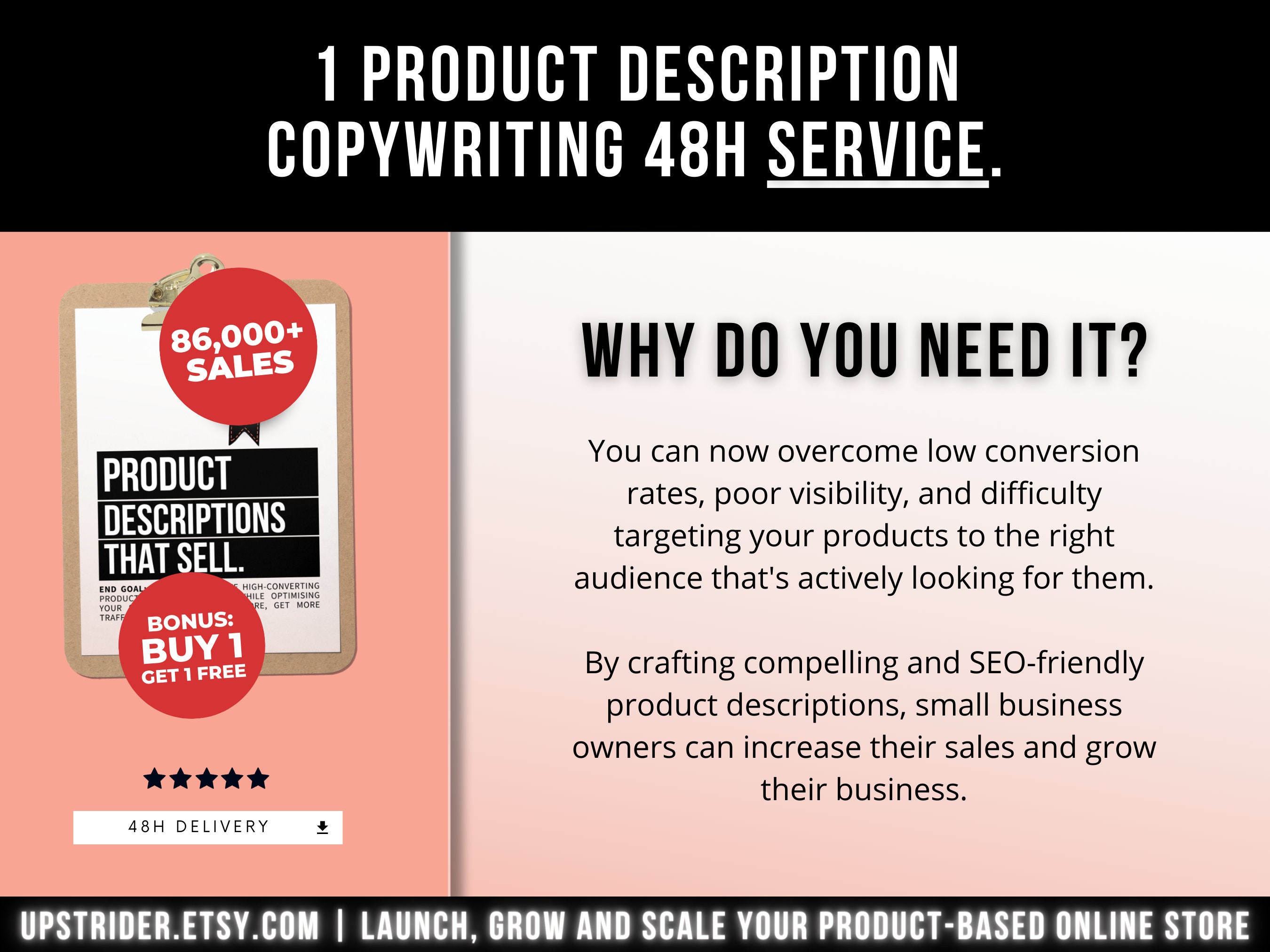 Personalised Product Listing Description Copywriting Service - Etsy UK