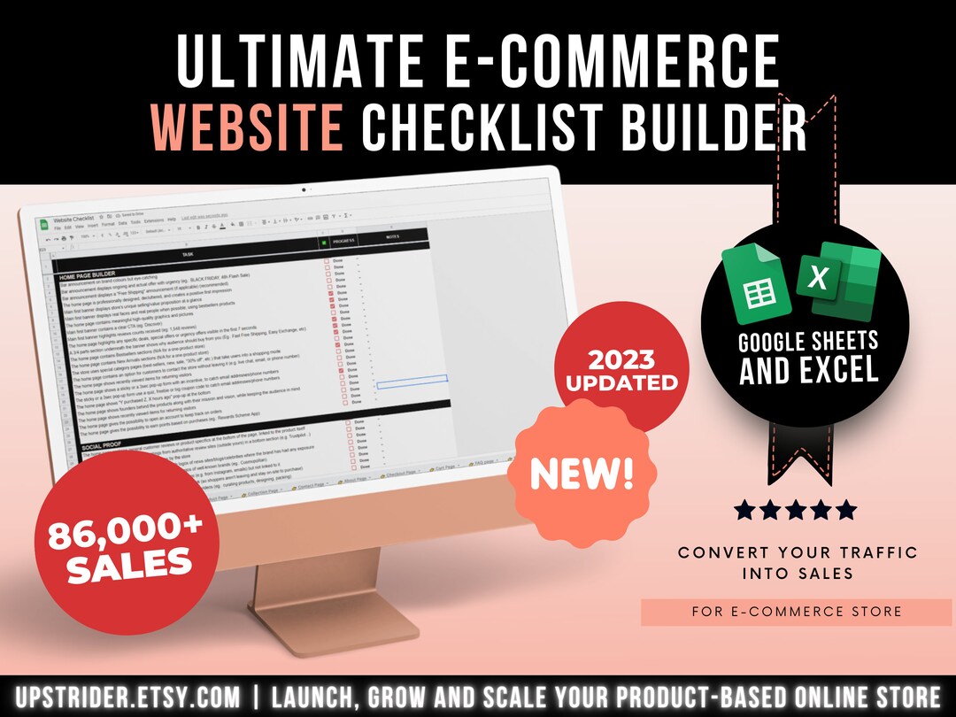 Ultimate E-commerce Shopify Store and Website Checklist - Etsy