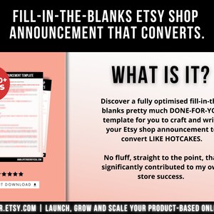 How to Write an Etsy Shop Announcement That Convert, Fill-in-the-blanks ...