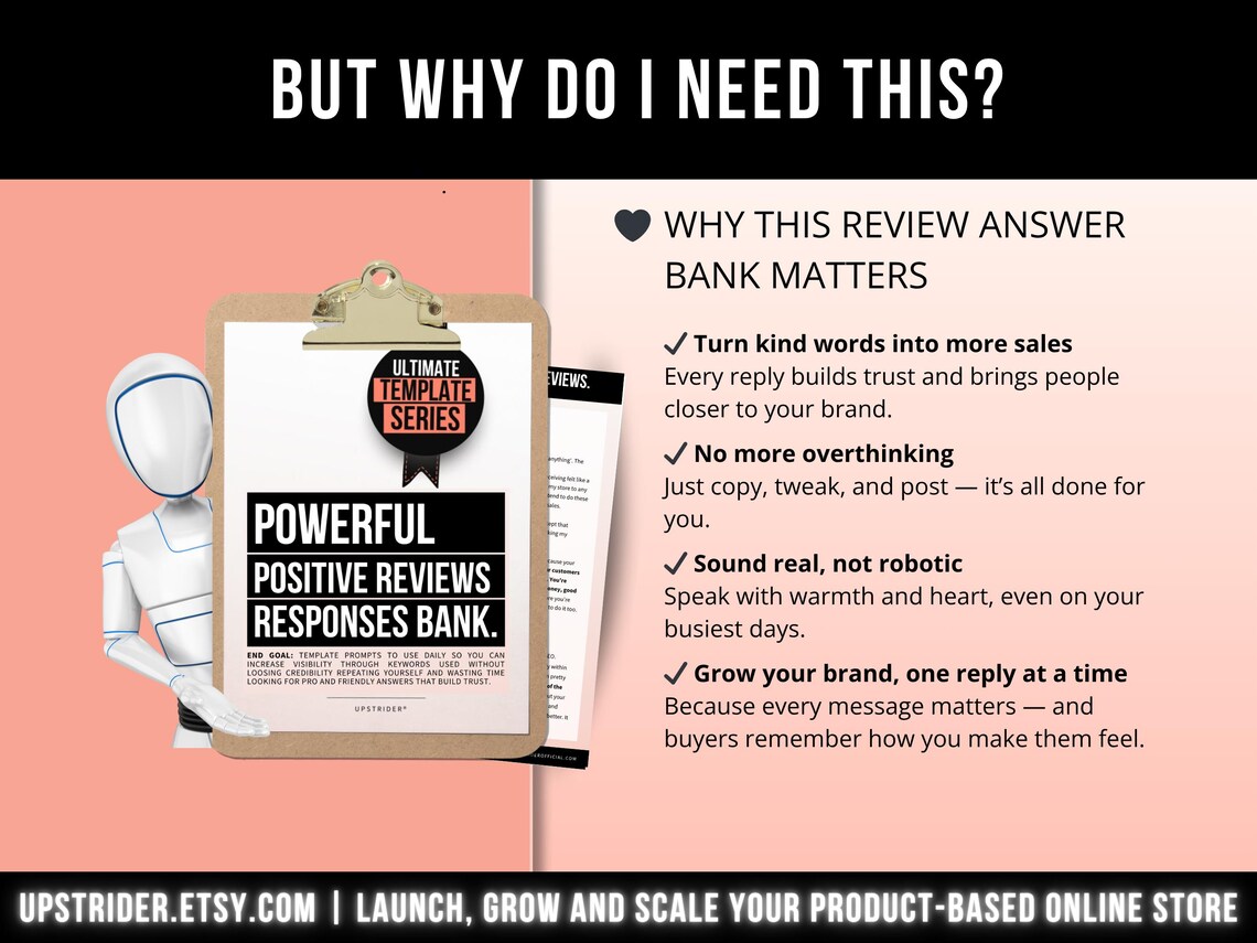 The Ultimate Positive Reviews Responses Examples Template, Etsy and ...