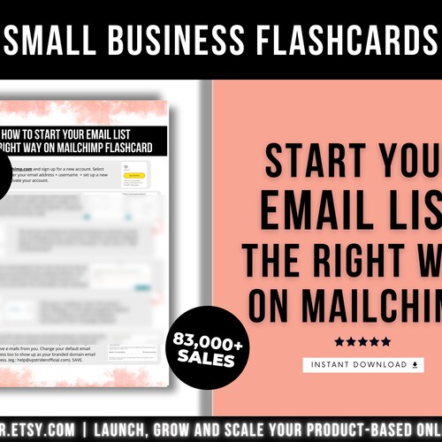 How to Start Your Email List on Mailchimp Flashcard Email - Etsy
