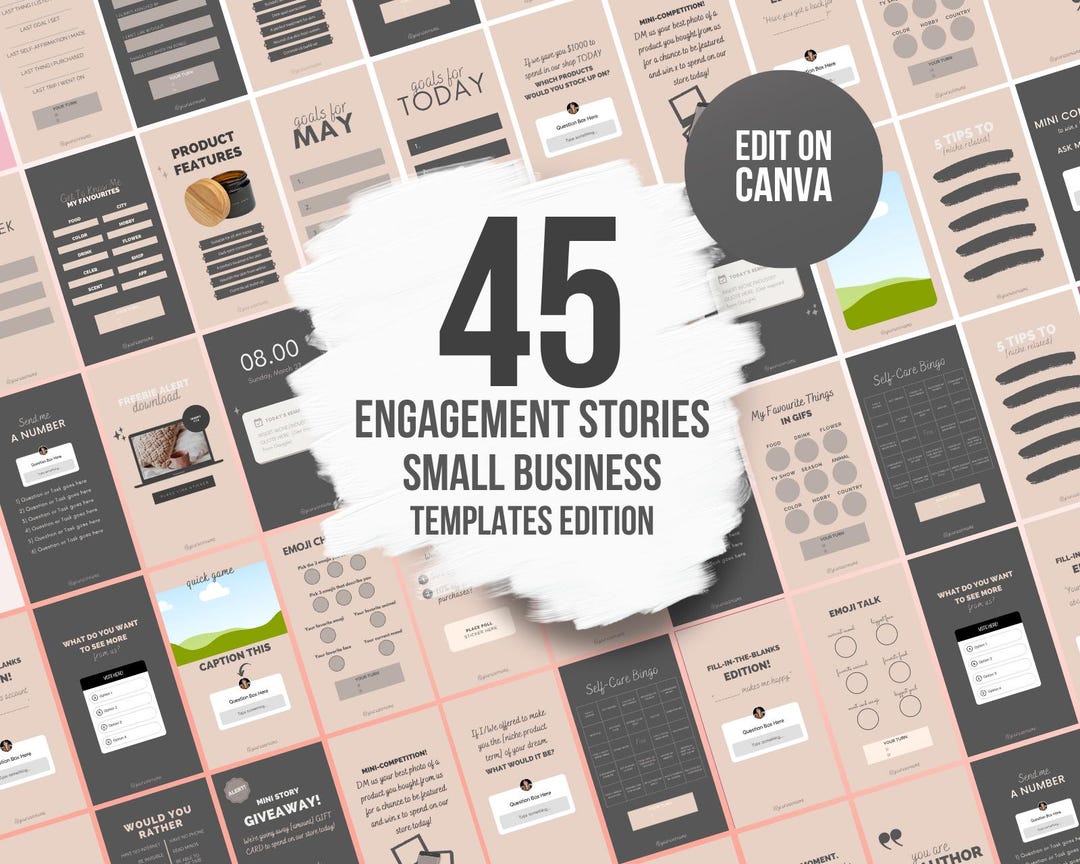 Instagram Engagement Story Templates in Nude, Pack of 45 Nude Story IG ...