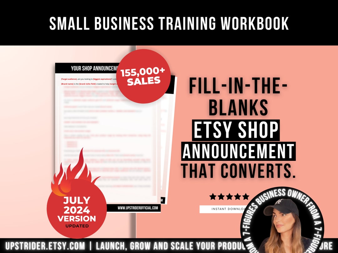How to Write an Etsy Shop Announcement That Convert, Fill-in-the-blanks ...