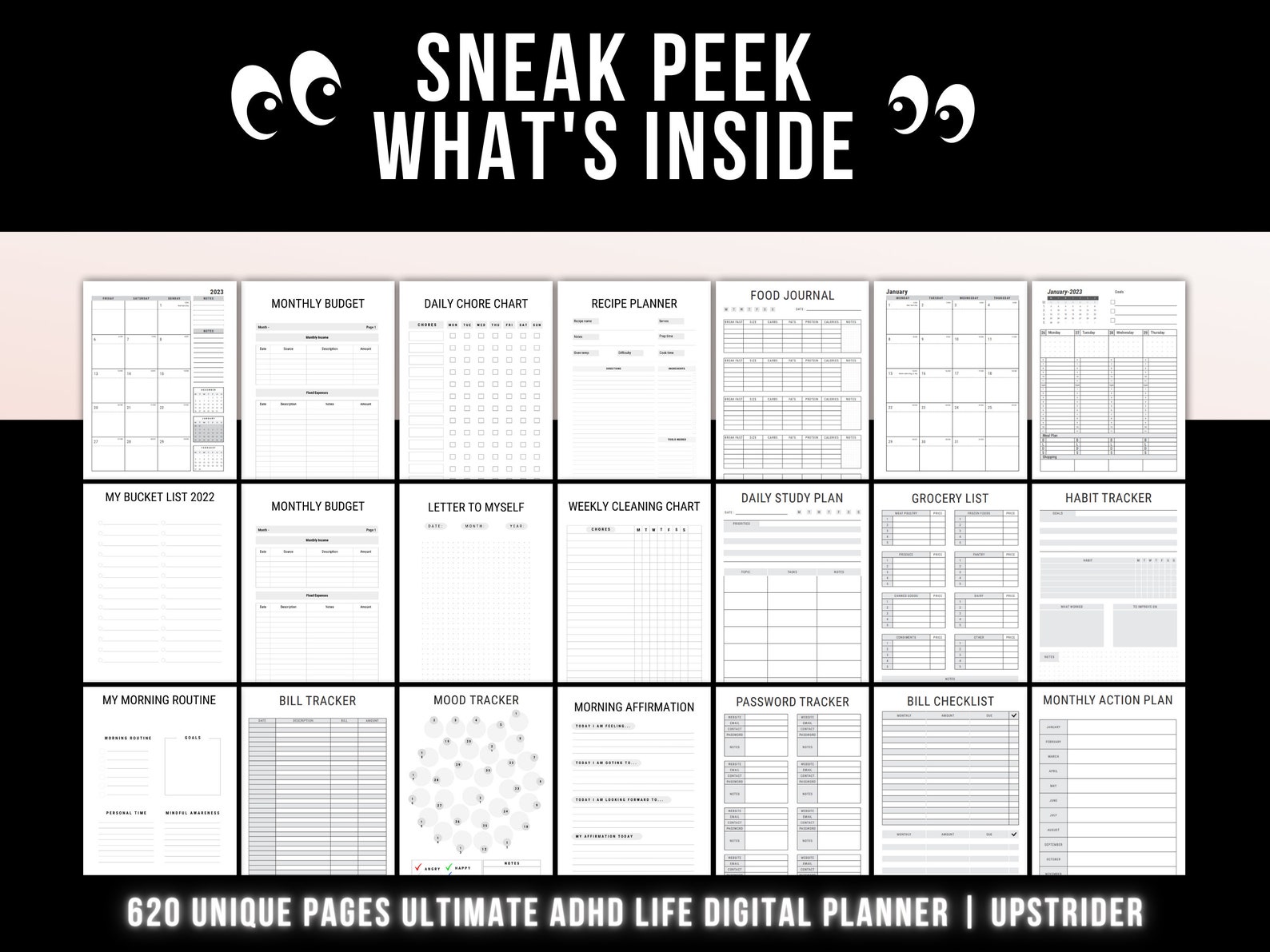 ADHD Digital Planner Adult, ADHD Printable Daily Planner, Ultimate ADHD ...