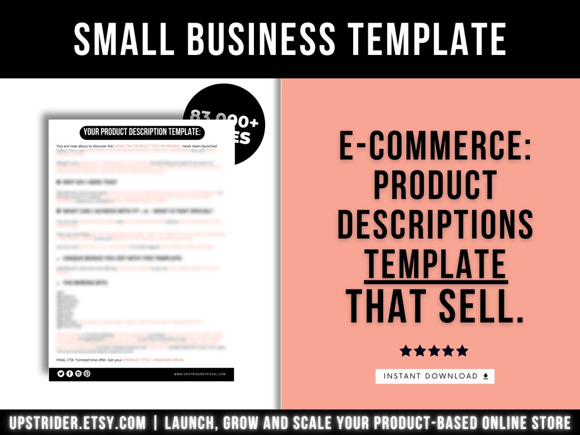 How to Write Listing Product Descriptions That Sell Template - Etsy