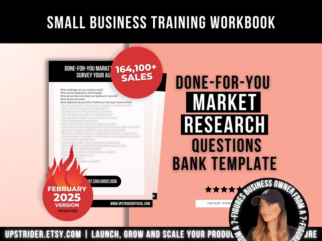 Done-for-you Market Research Questions Bank Template, Market Research ...