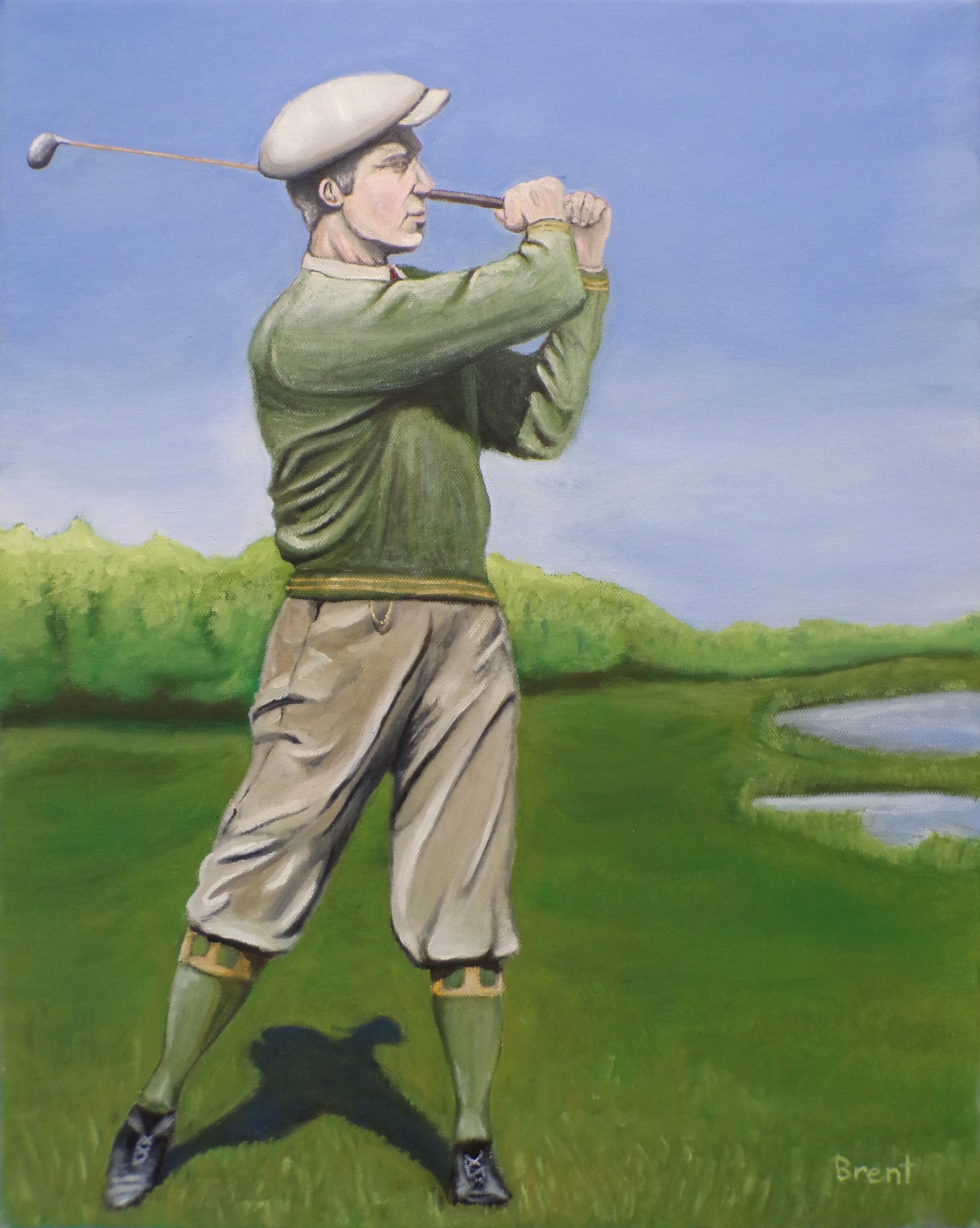 The Golfer Matted Giclee Print golf Art, Oil Painting, Golf, Golfing ...