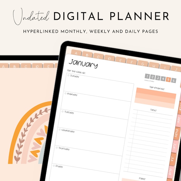Undated Digital Planner Portrait - Etsy