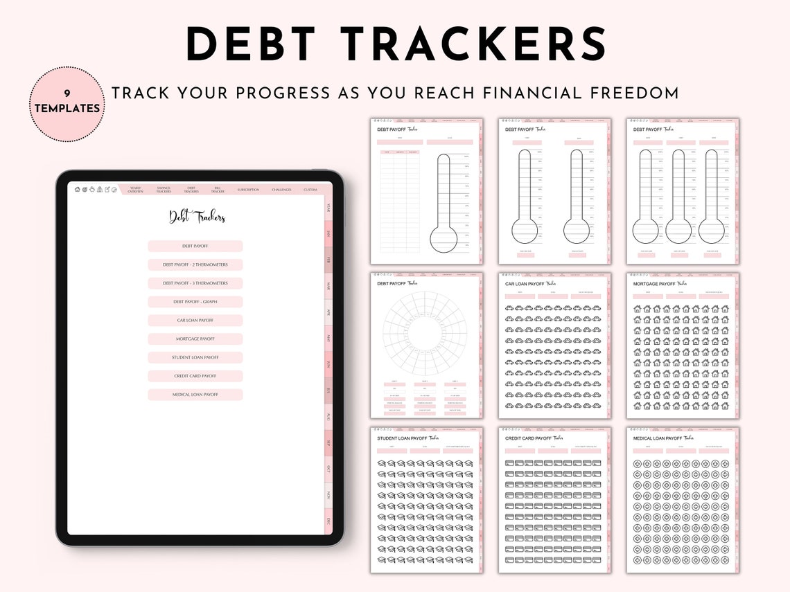 Digital Budget Planner, Dark Pink, Digital Financial Planner, Paycheck ...
