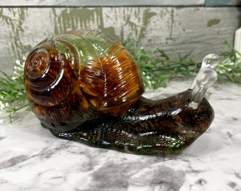 Resin Snail Figurine, Floral, Botanical, Garden, Fairy Garden, Decor ...