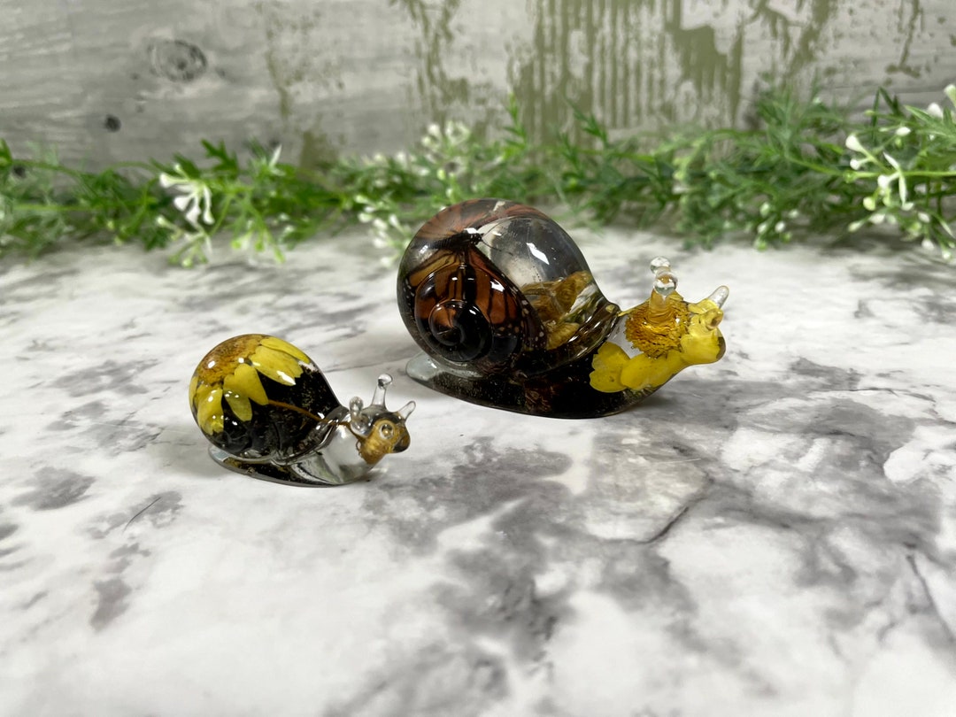 Resin Snail Figurine, Floral, Botanical, Garden, Fairy Garden, Decor ...