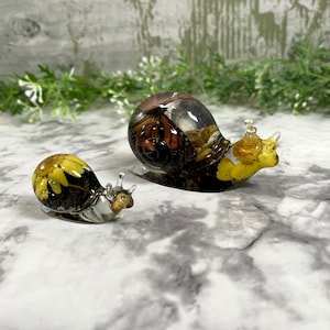 Resin Snail Figurine, Floral, Botanical, Garden, Fairy Garden, Decor ...