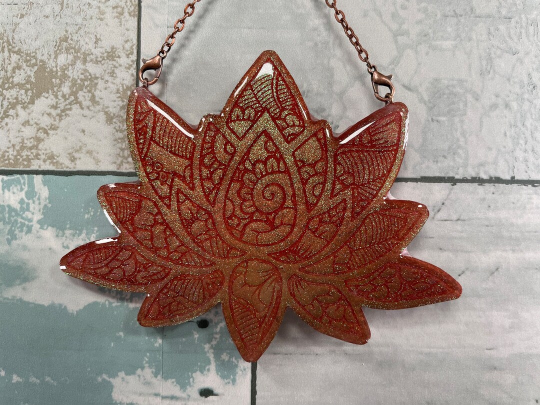 Lotus Flower Resin Wall Decor, Lotus Wall Art, Yoga Art, Flower of Life ...