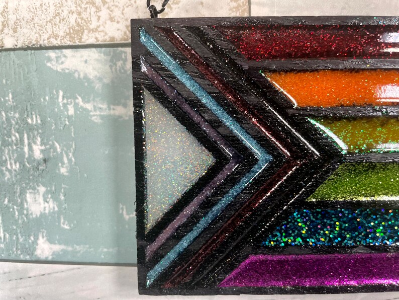 Wood & Resin Pride Flag Wall Hanging Pride Flag Progress - Etsy
