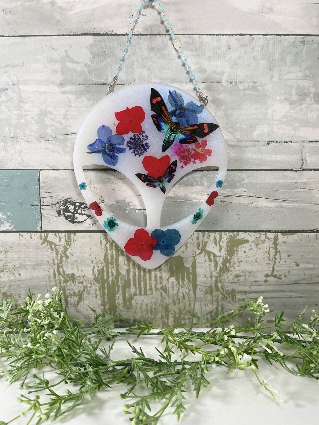 Alien Head Wall Hanging, Alien Art, Resin Artwork Resin Wall Decor ...