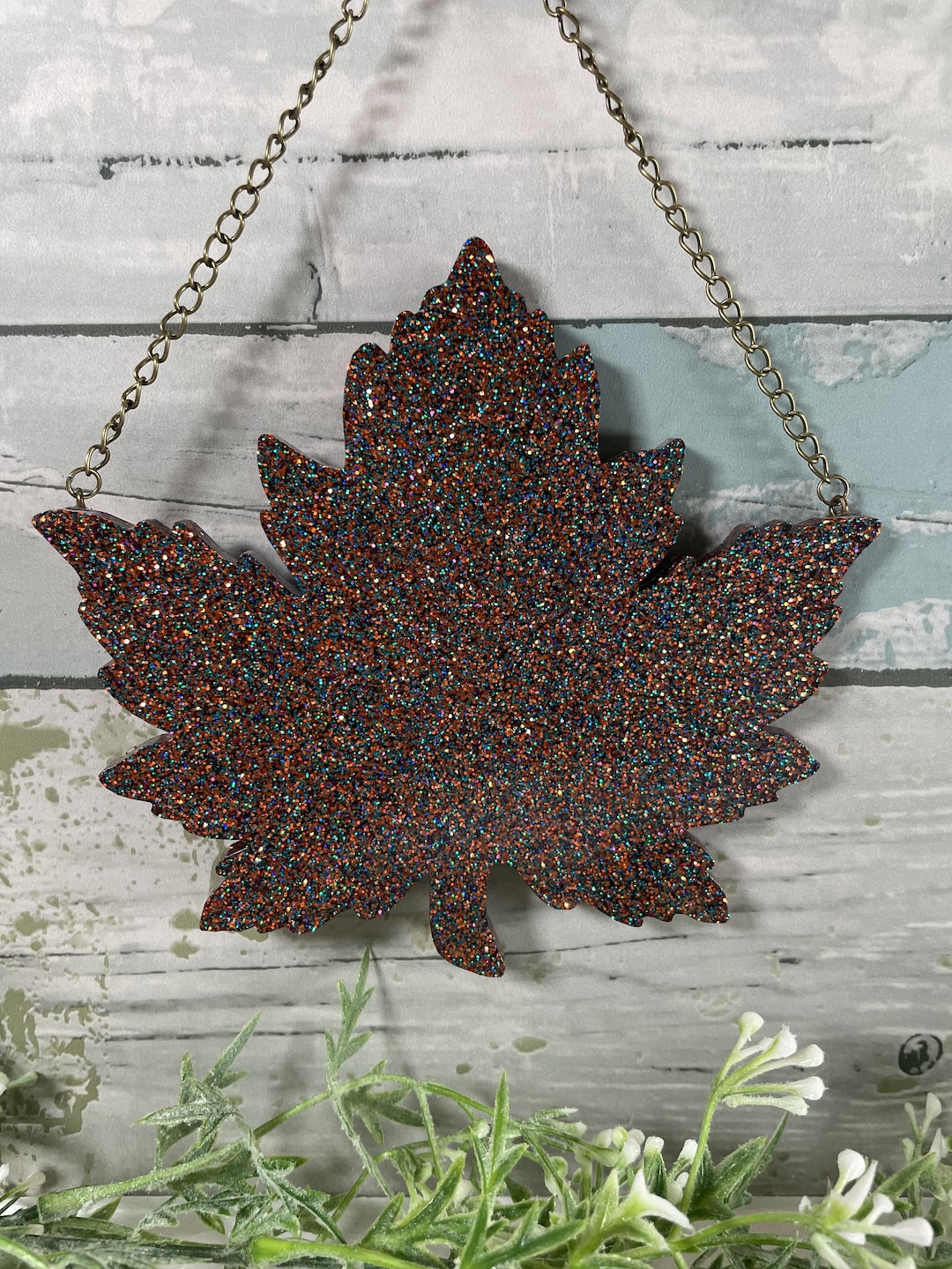 Maple Leaf Wall Hanging, Fall Decor, Leaf Wall Decor, Resin Artwork ...