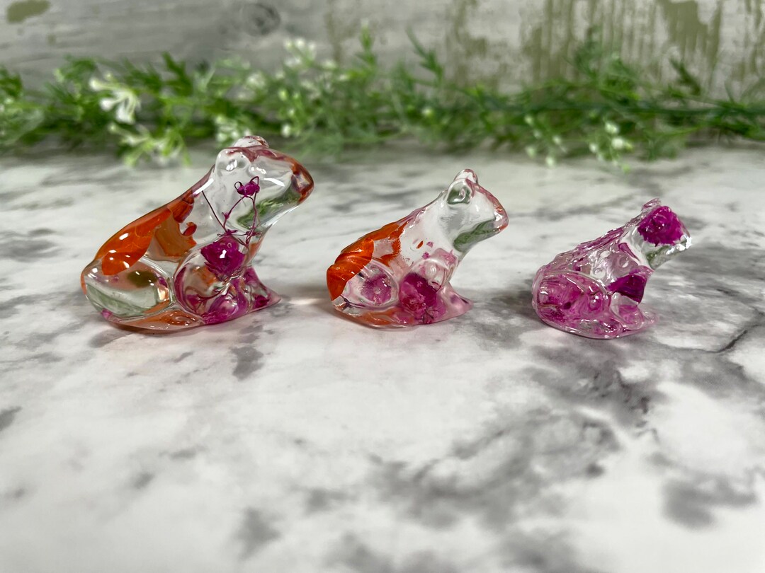Resin Frog Figurine, Floral, Botanical, Garden, Fairy Garden, Home ...