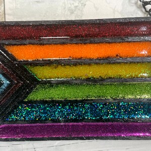 Wood & Resin Pride Flag Wall Hanging, Pride Flag, Progress Pride Flag ...