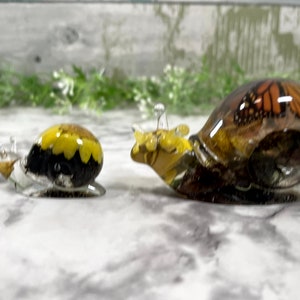 Resin Snail Figurine, Floral, Botanical, Garden, Fairy Garden, Decor ...