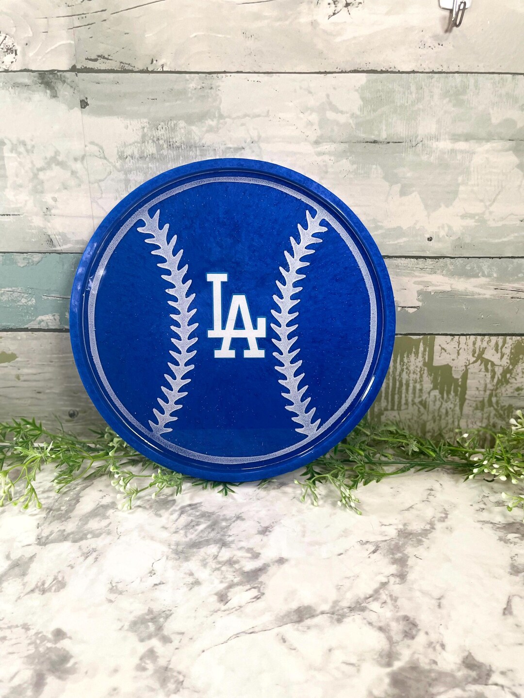 Baseball Resin Tray, Crystal Display Tray, Bathroom Tray, LA Dodgers ...