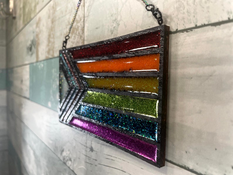 Wood & Resin Pride Flag Wall Hanging Pride Flag Progress - Etsy