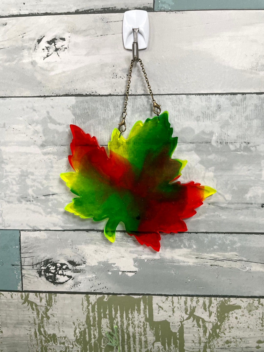 Maple Leaf Wall Hanging, Fall Decor, Leaf Wall Decor, Resin Artwork ...