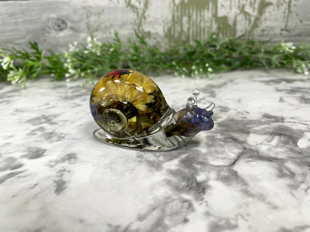 Resin Snail Figurine, Floral, Botanical, Garden, Fairy Garden, Decor ...