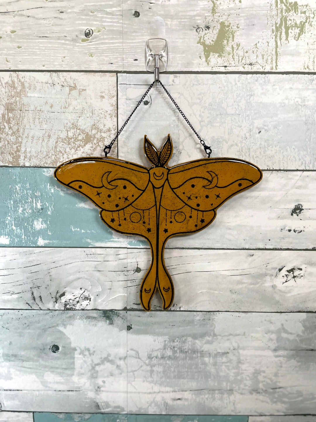 Luna Moth Wall Art, Moth Gift, Luna Moth Artwork, Resin Wall Hanging ...
