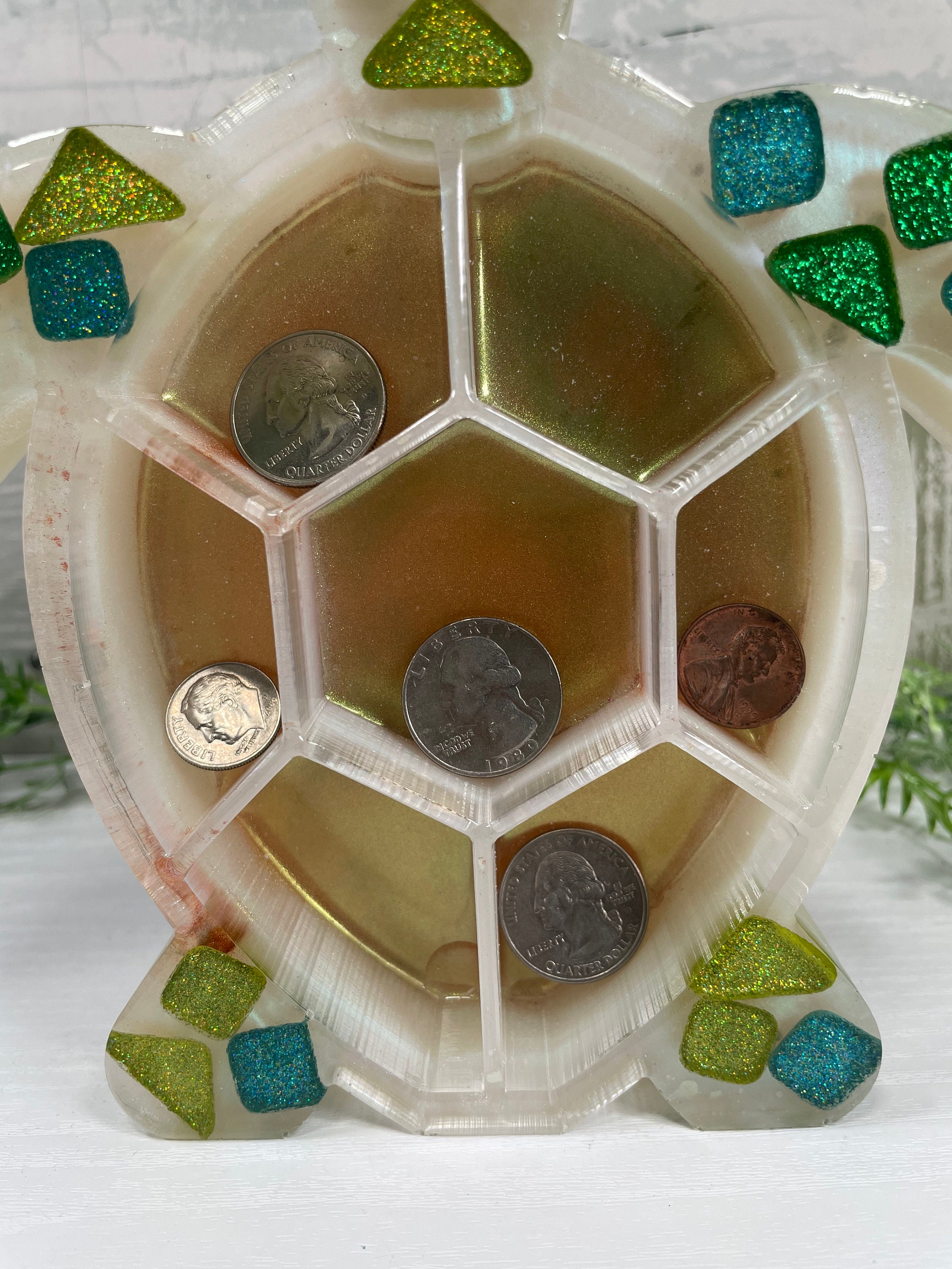 Turtle Table Art Turtle Gift Turtle Artwork Resin Artwork | Etsy