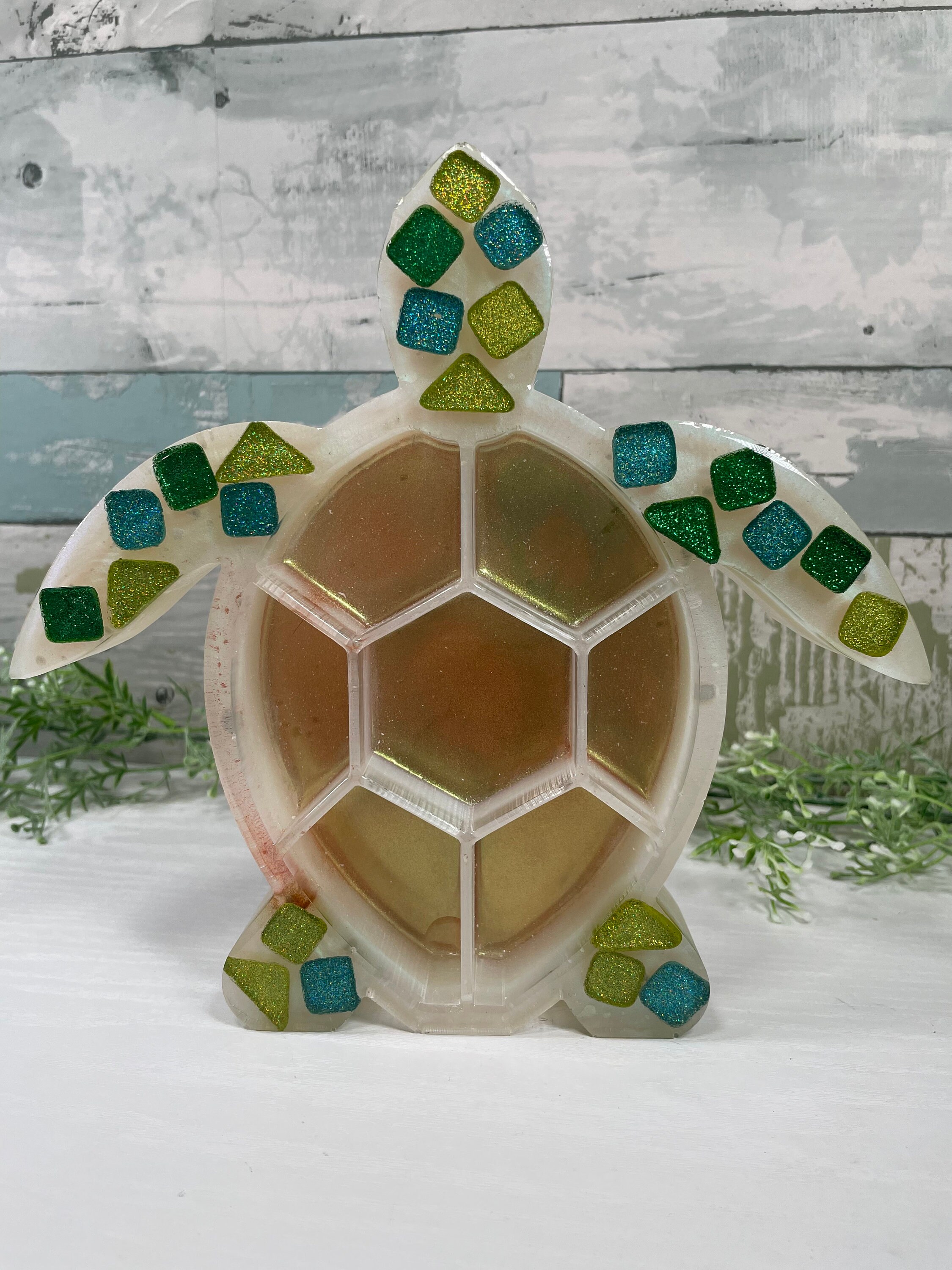 Turtle Table Art Turtle Gift Turtle Artwork Resin Artwork | Etsy