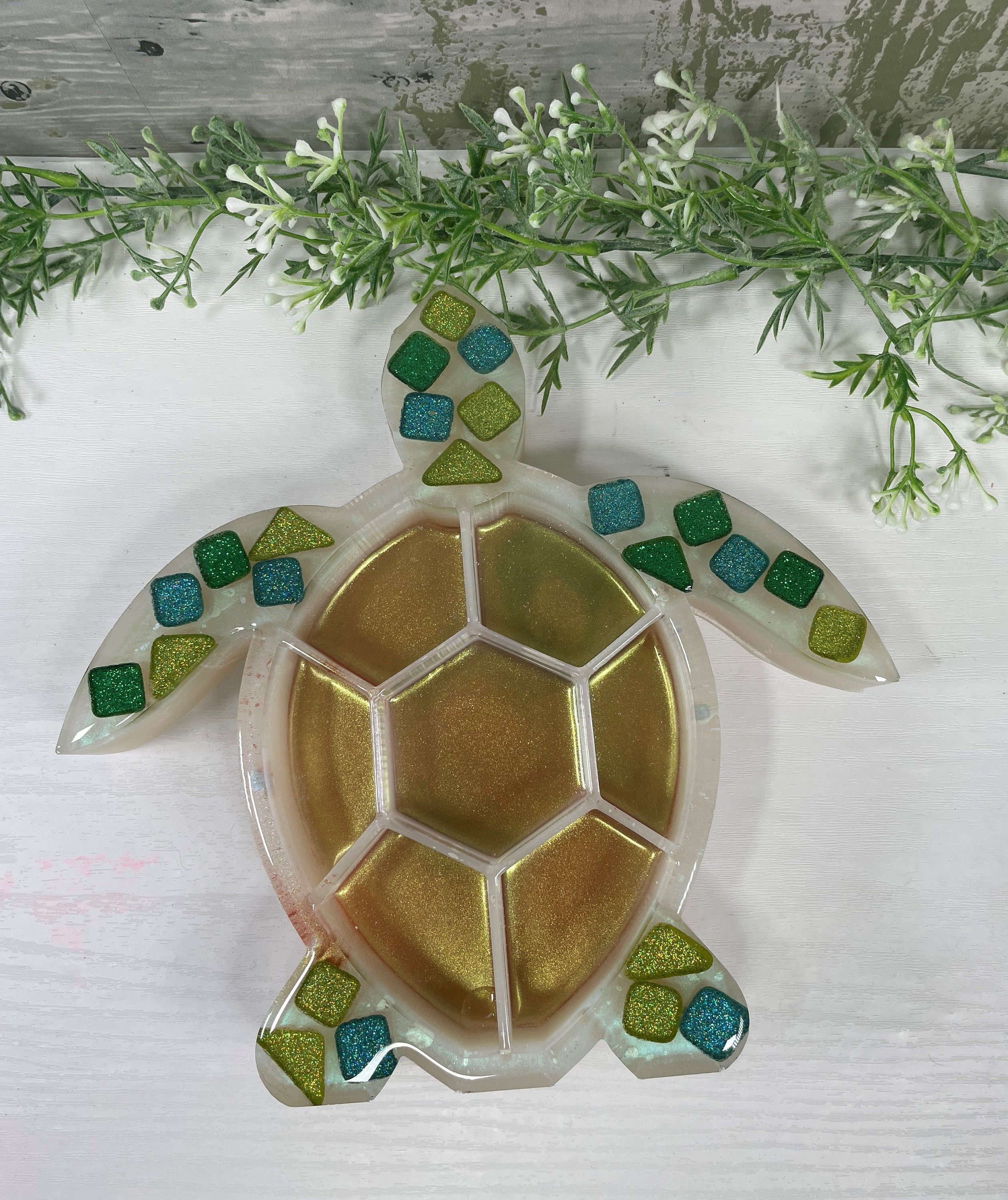 Turtle Table Art Turtle Gift Turtle Artwork Resin Artwork | Etsy