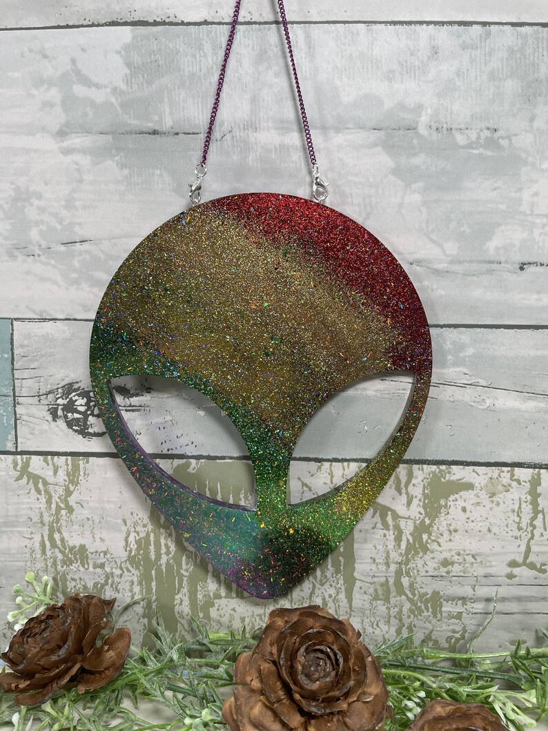 Alien Head Wall Hanging Alien Art Resin Artwork Resin Wall | Etsy