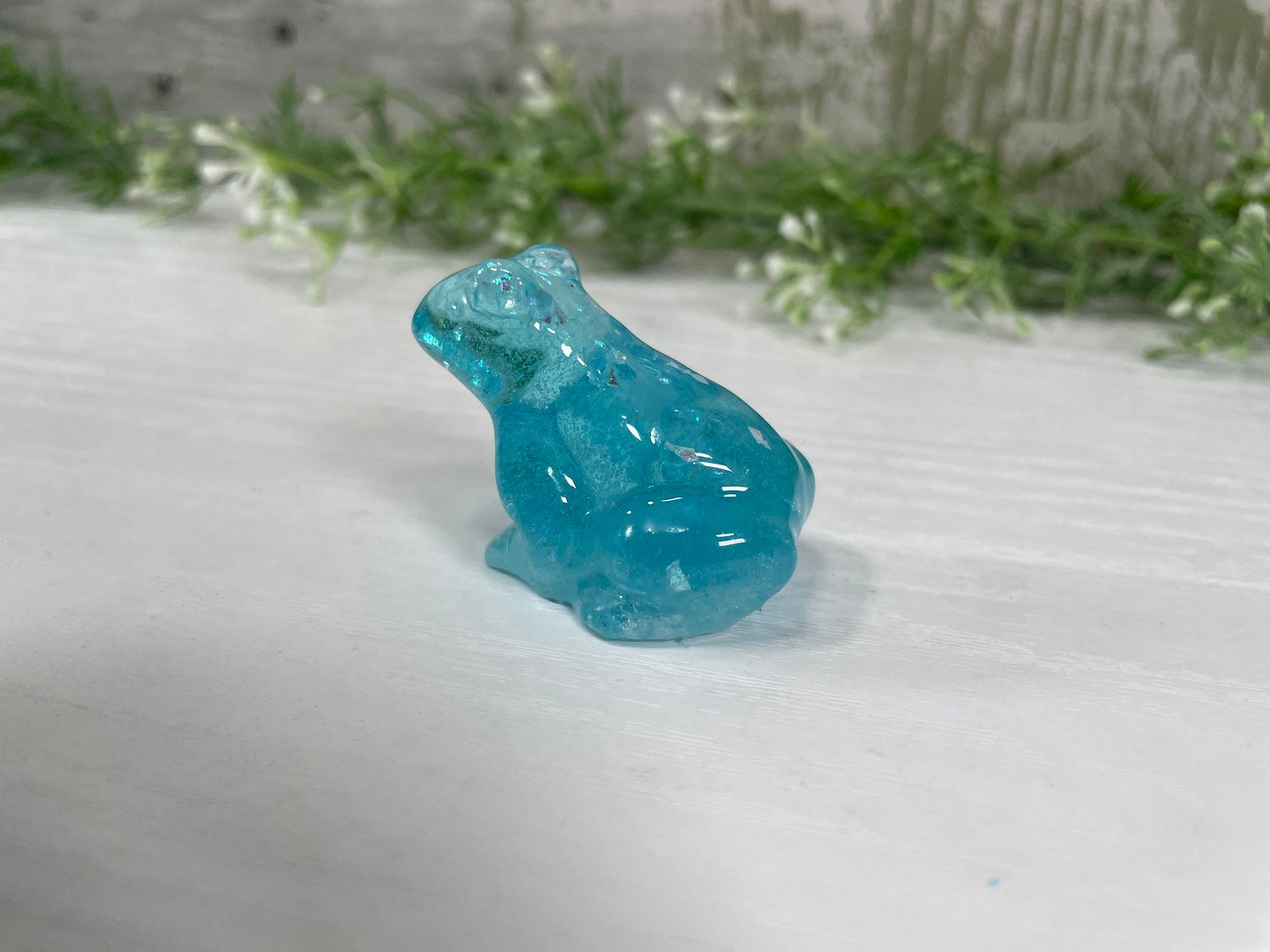 Resin Frog Figurine, Floral, Botanical, Garden, Fairy Garden, Home ...