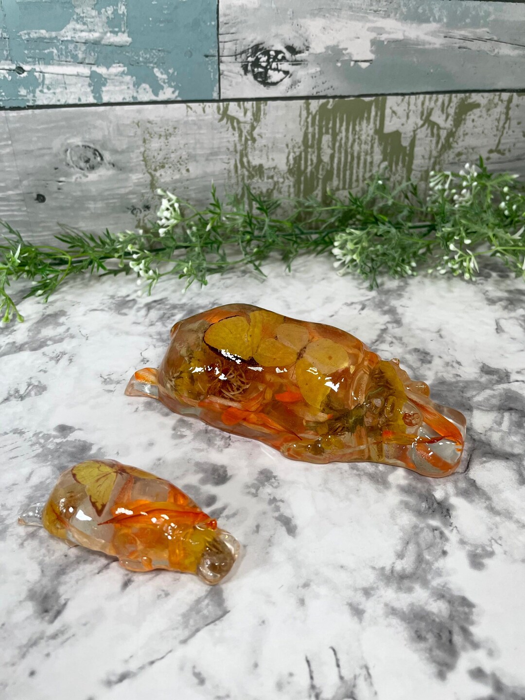 Resin Hippo Figurine, Floral, Botanical, Garden, Fairy Garden, Cottage ...