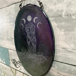 Sage Bundle, Moon Phases, Crystal Cluster Wall Hanging, Celestial Decor ...