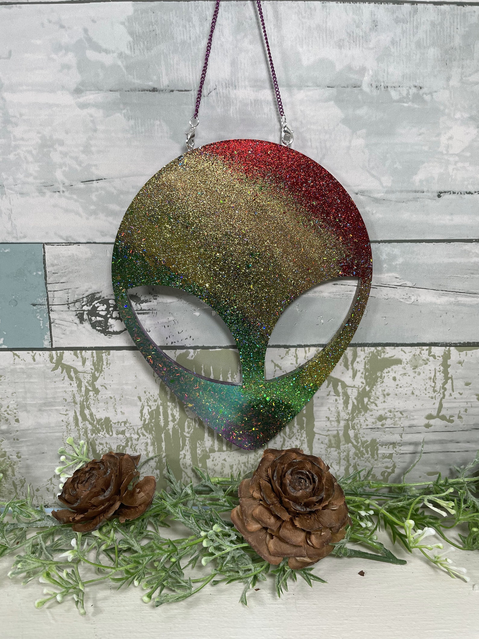 Alien Head Wall Hanging Alien Art Resin Artwork Resin Wall | Etsy