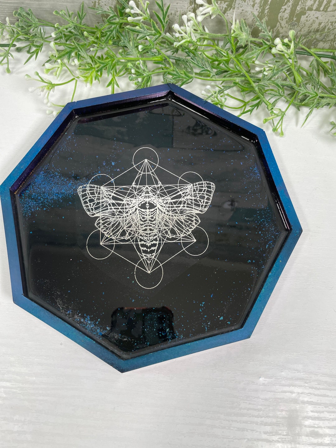 Crystal Resin Tray, Crystal Display Tray, Corner Resin Tray, Death Moth ...