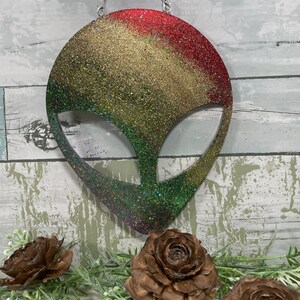 Alien Head Wall Hanging, Alien Art, Resin Artwork Resin Wall Decor ...