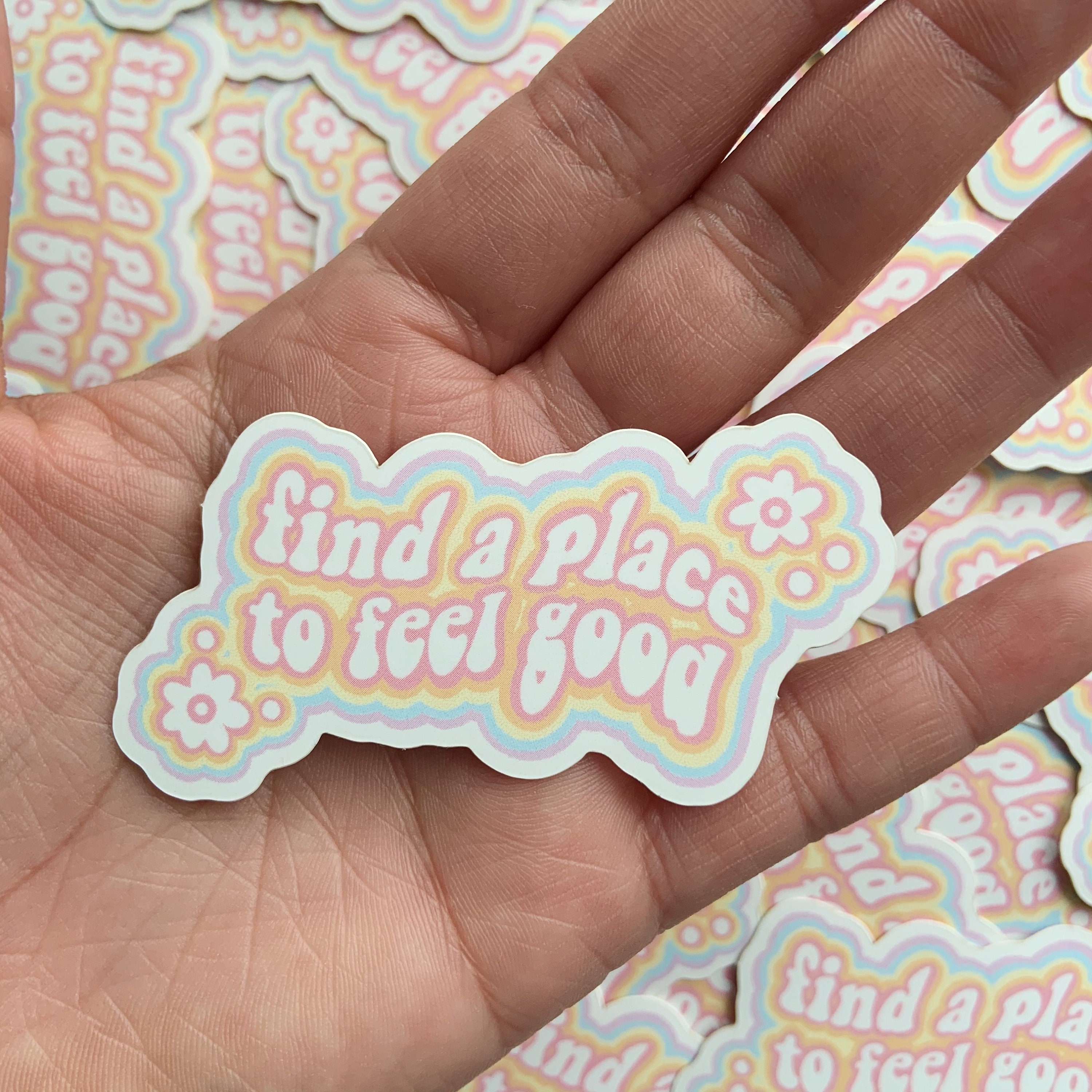 Find a Place to Feel Good Sticker Glossy Vinyl Sticker - Etsy