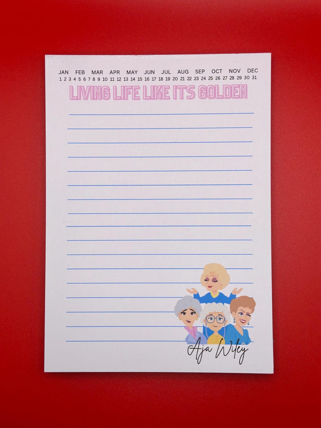 Living Life Like It’s Golden - Golden Girls Notepad - Etsy