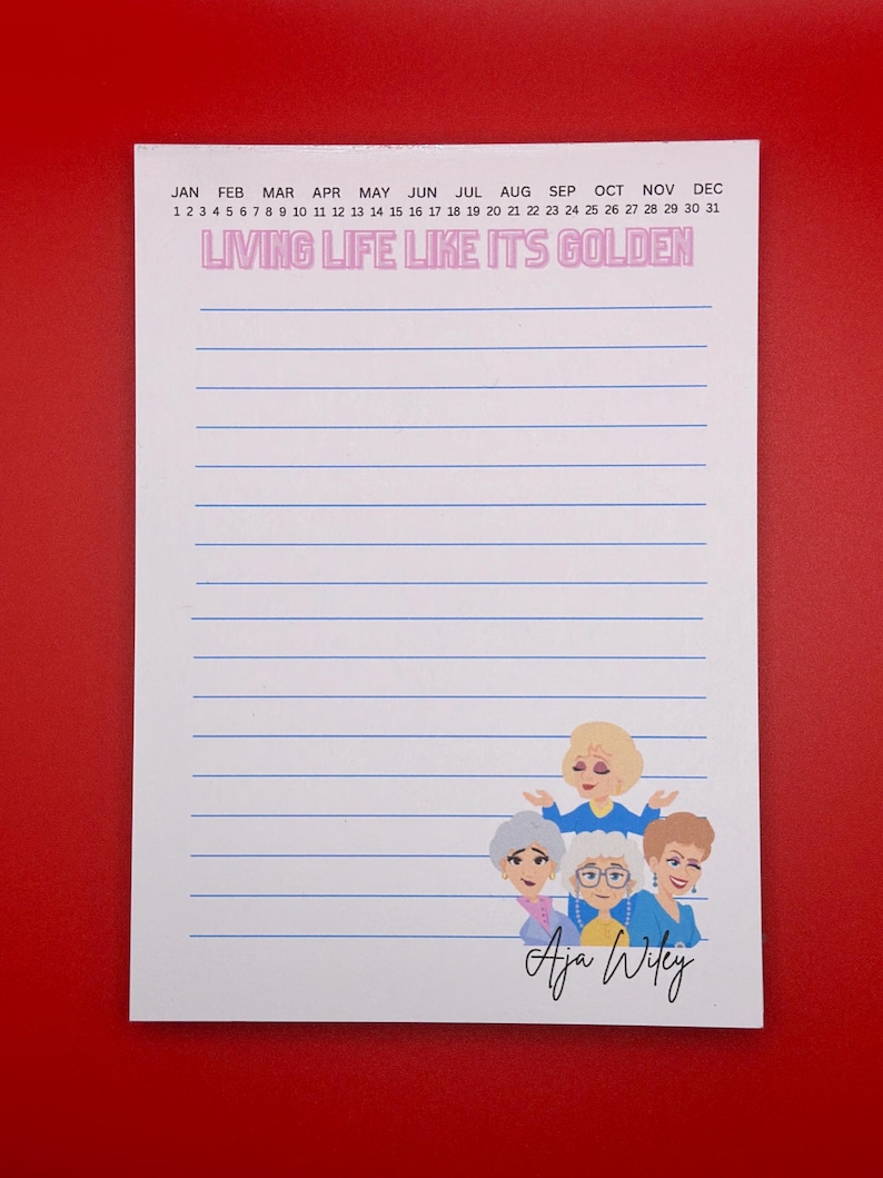 Living Life Like It’s Golden - Golden Girls Notepad - Etsy