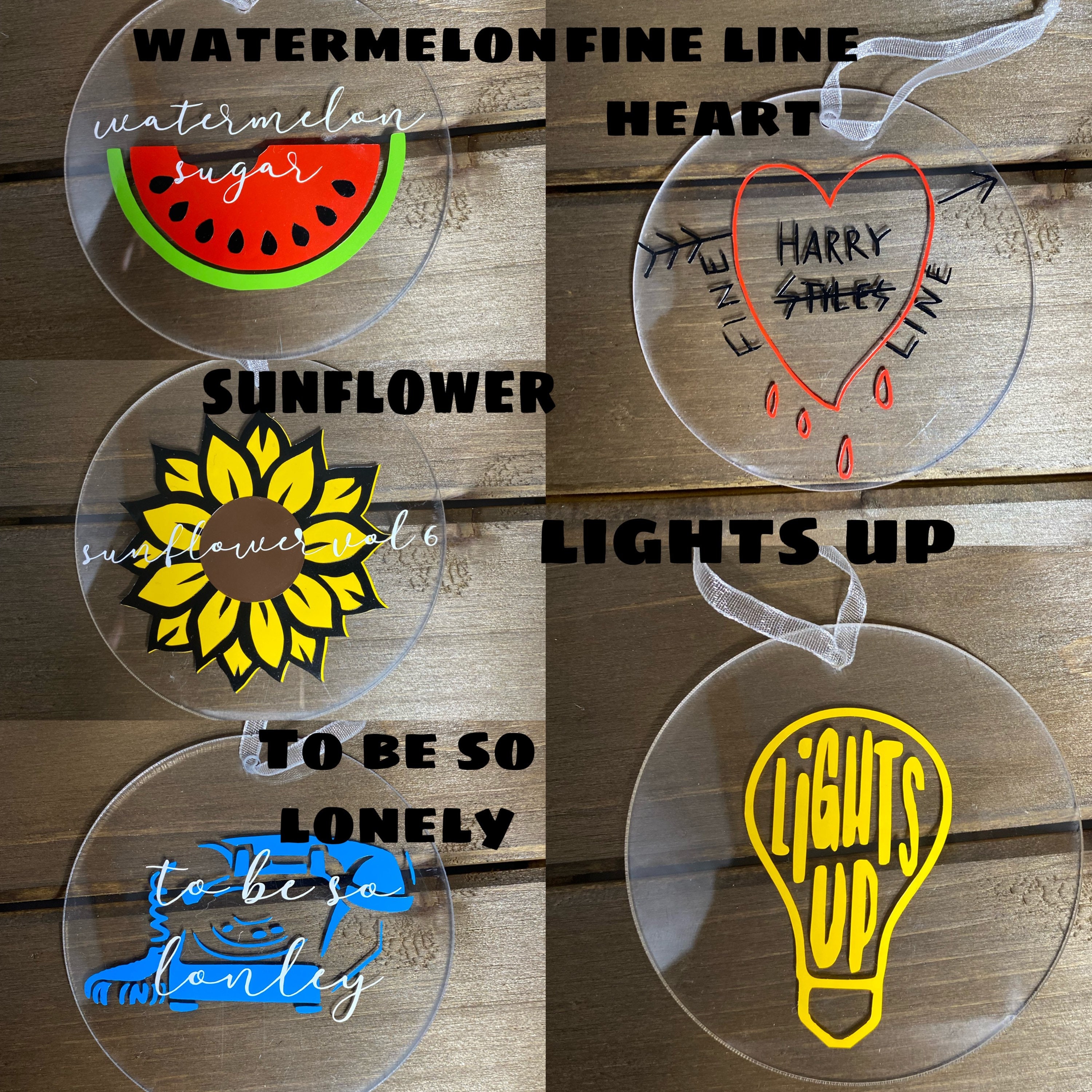Various Acrylic Disc Ornaments - Etsy